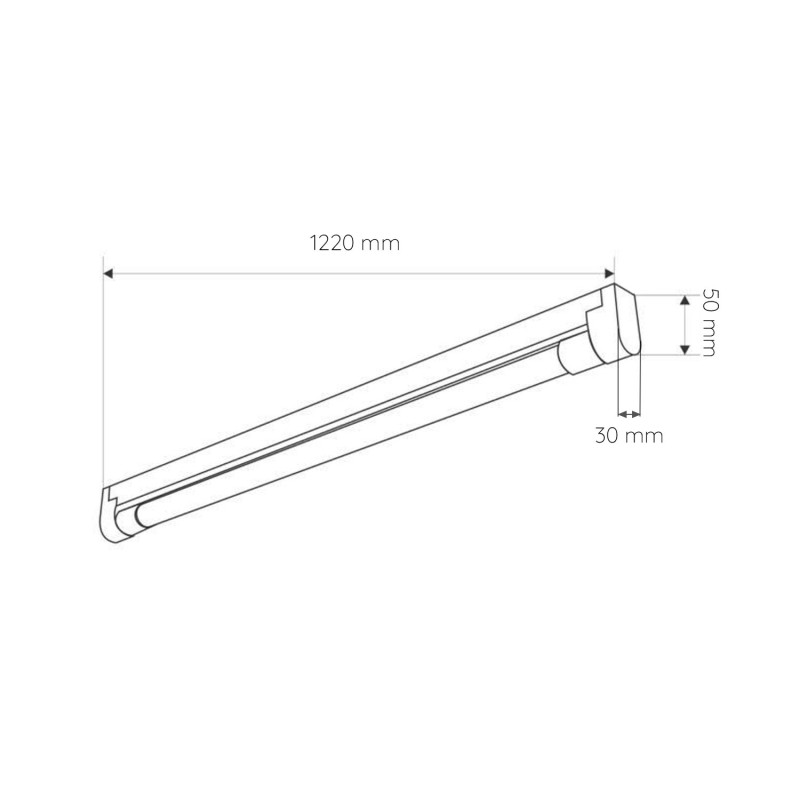 Base for a 1200 mm T8 LED tube