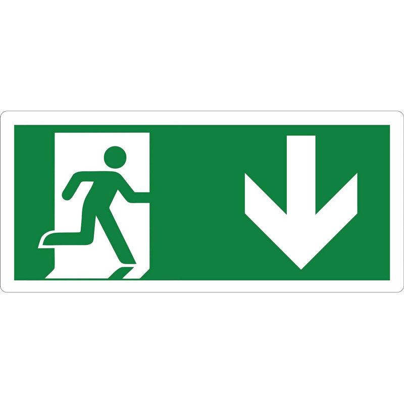 Emergency evacuation adhesive pictogram