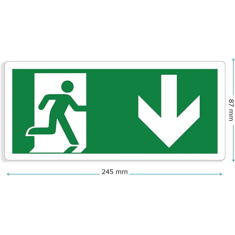 Emergency evacuation adhesive pictogram