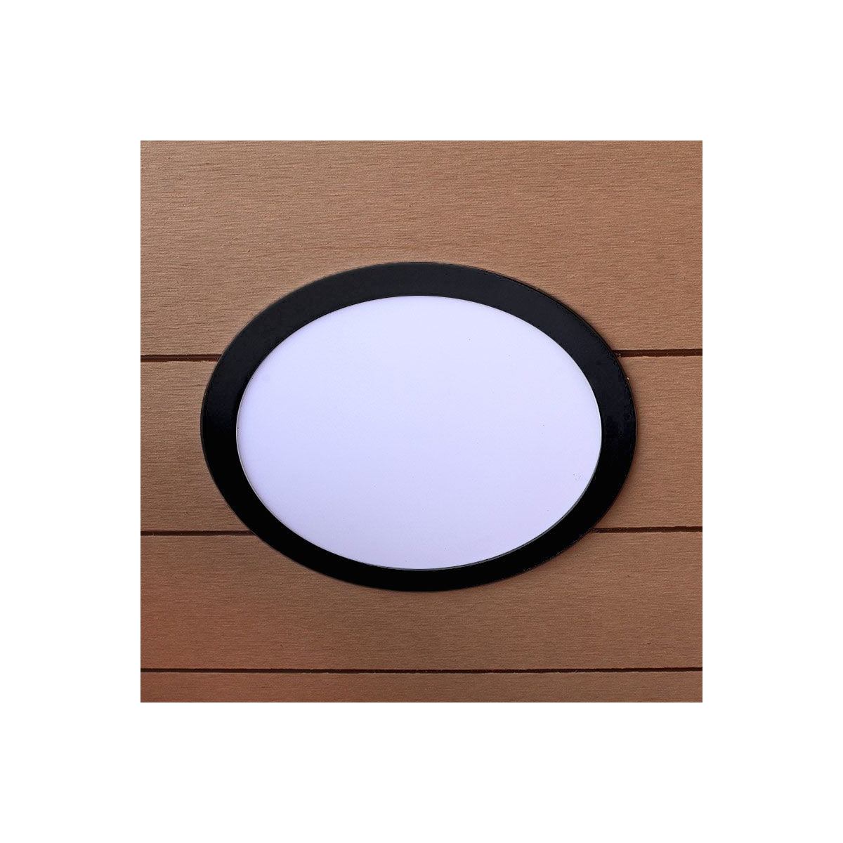 Round 24W LED downlight, black frame