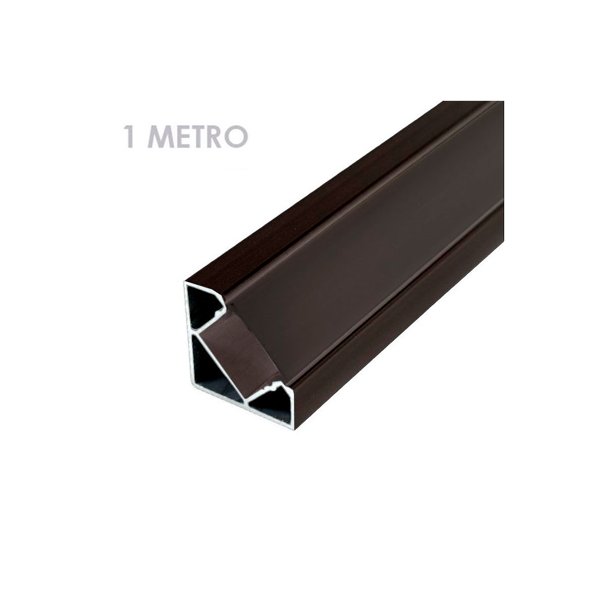 Perfil angular aluminio tira led 1m, tapas finales, soporte, difusor