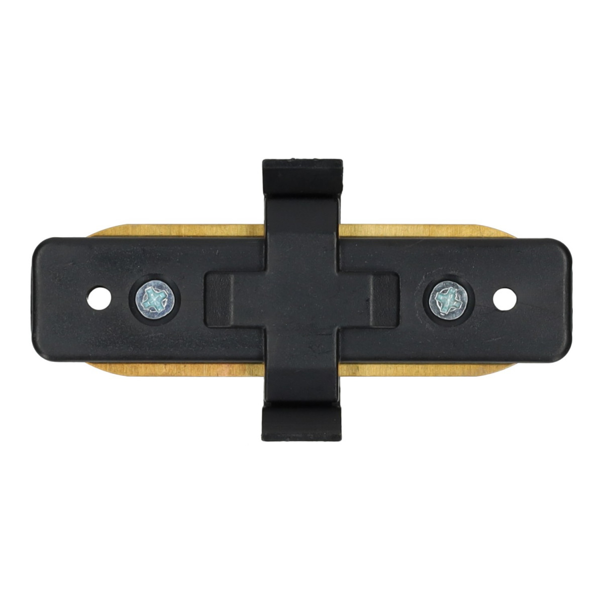 Connectable straight line rail connector with a black finish