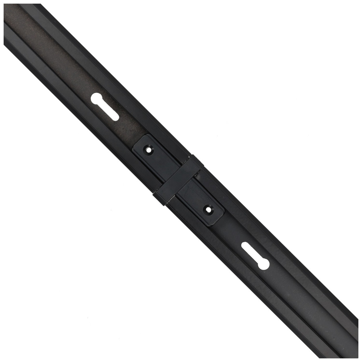 Connectable straight line rail connector with a black finish
